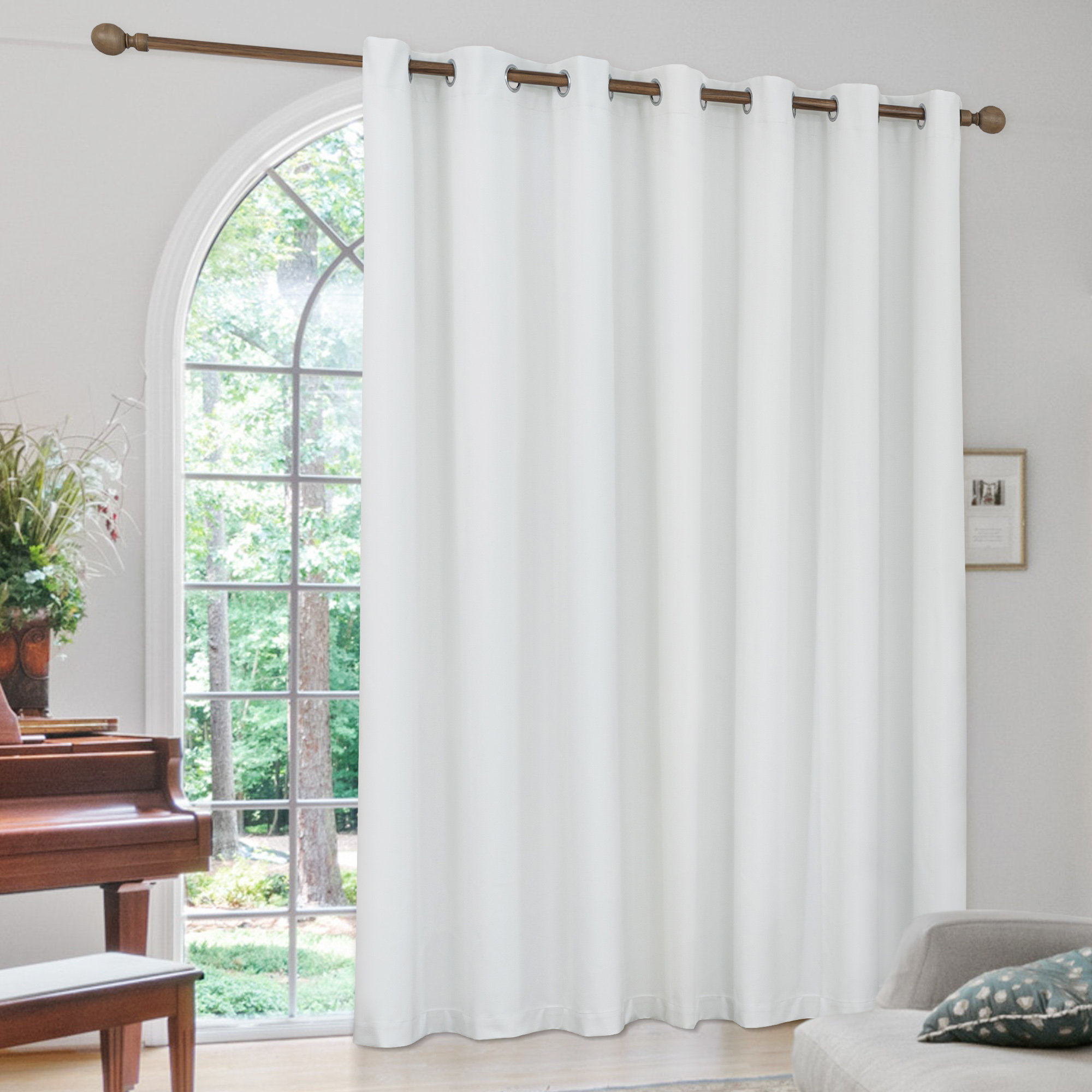 Latitude Run® Linen Textured 100% Blackout Grommet Sliding Patio Door ...