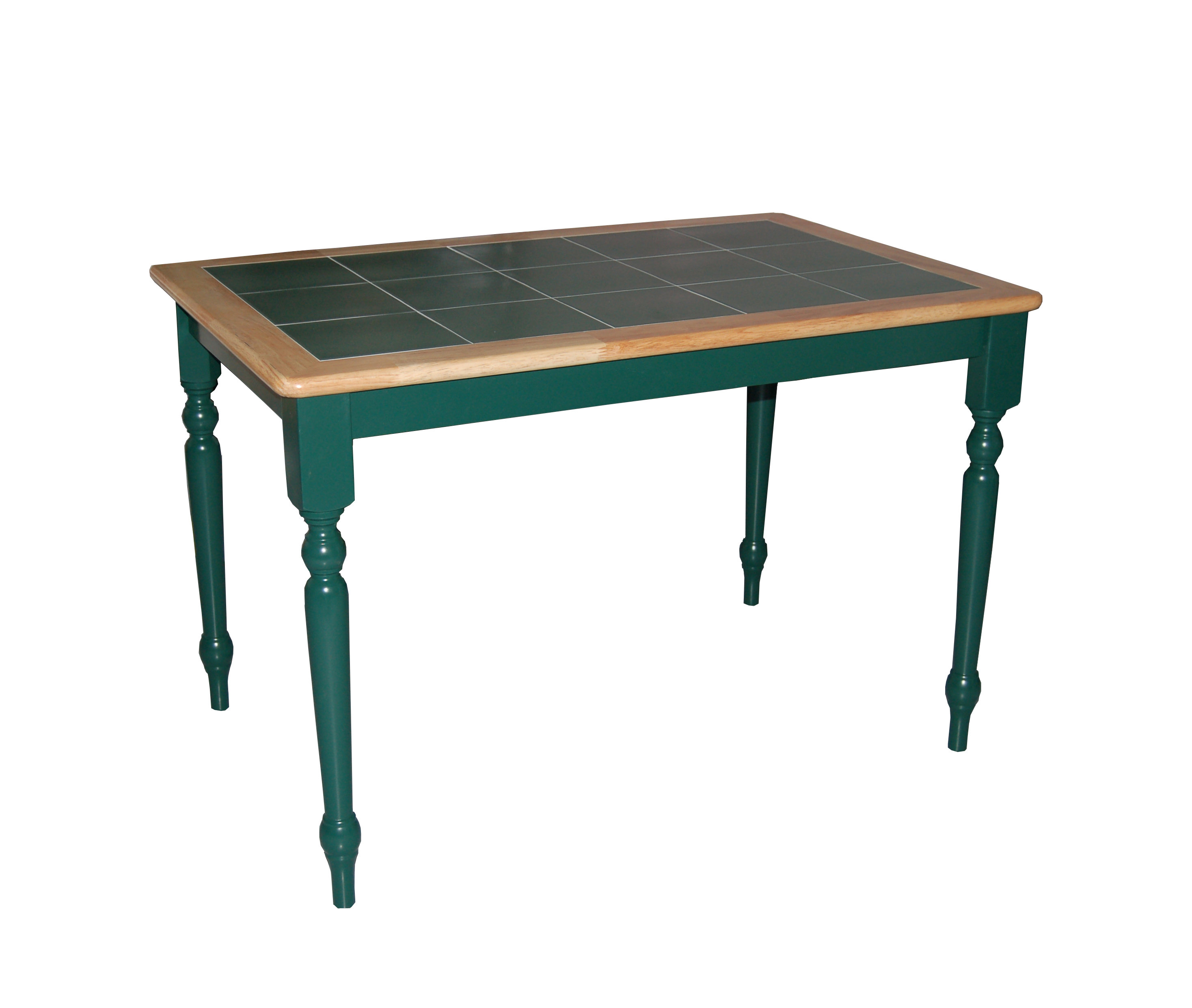 Charlton Home Tara Tile Top Dining Table in Green and Natural - Wayfair ...