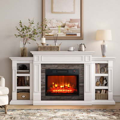 Winston Porter 80" Electric Fireplace Mantel With 30" Electric ...