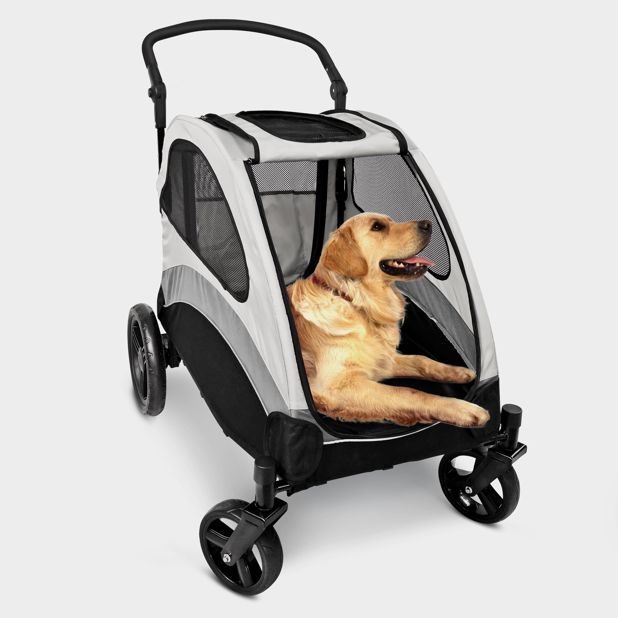 Poloma Dog Stroller For Medium And Large Dogs Folding Pet Cat Stroller ...