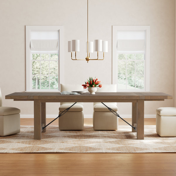 Birch Lane™ Amesfield Extendable Pine Solid Wood Dining Table & Reviews ...