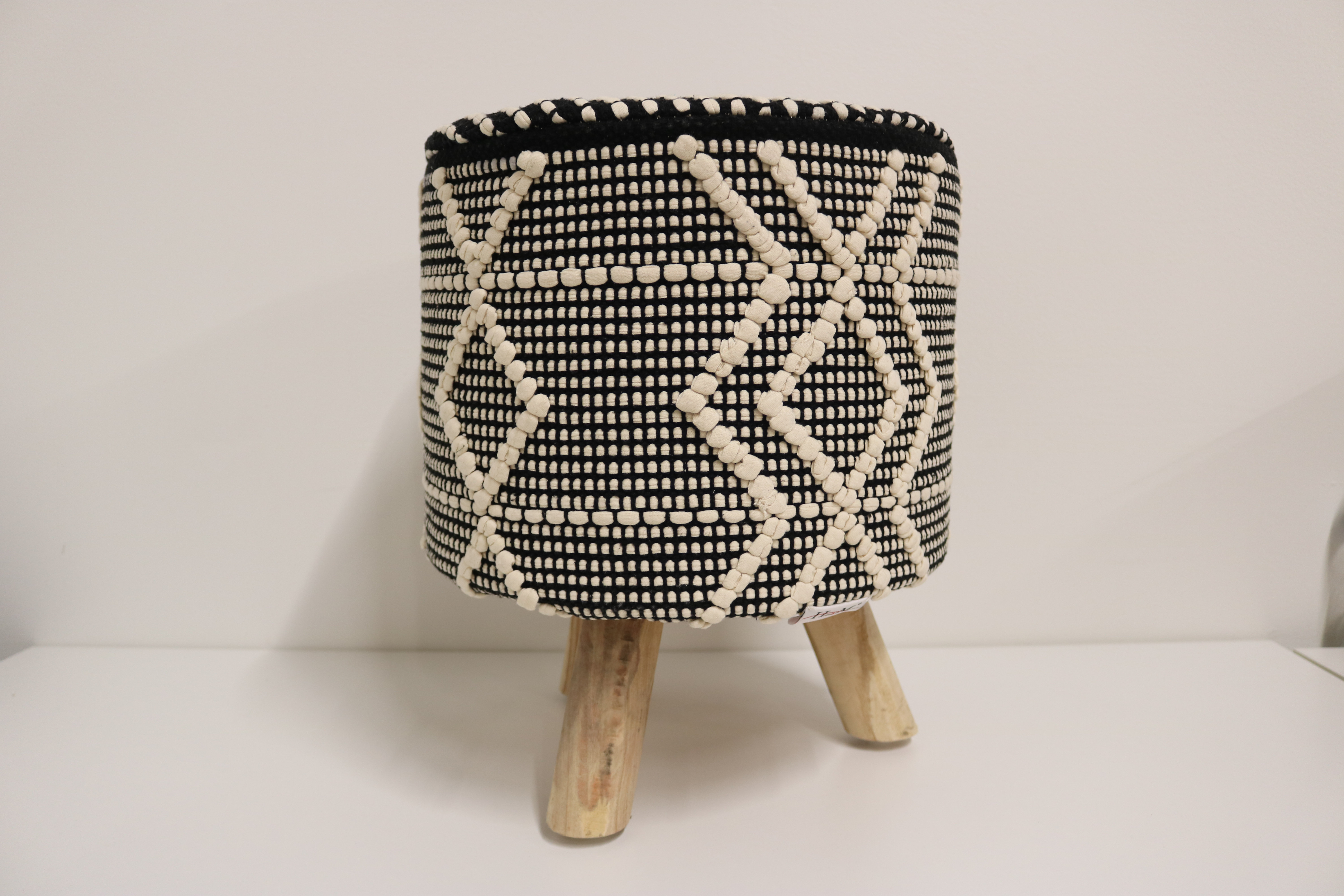 Union Rustic Gerrad 14" Wide Round Geometric Footstool Ottoman | Wayfair