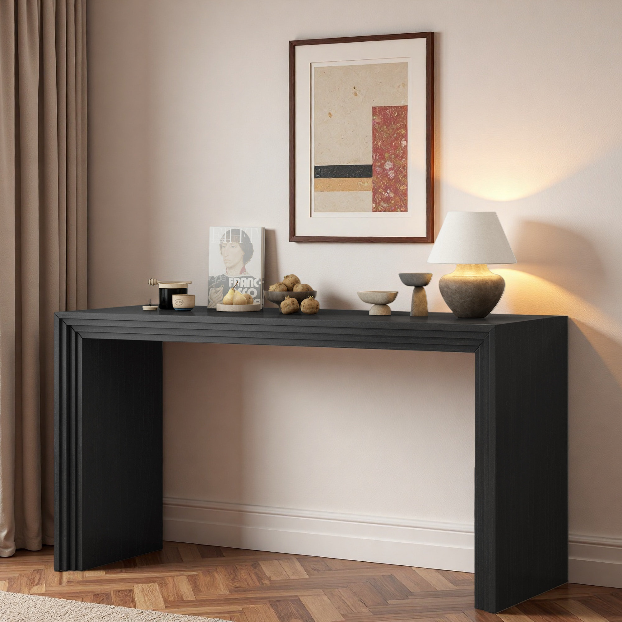 Latitude Run® Modern Style Console Table With Unique Striped Design ...