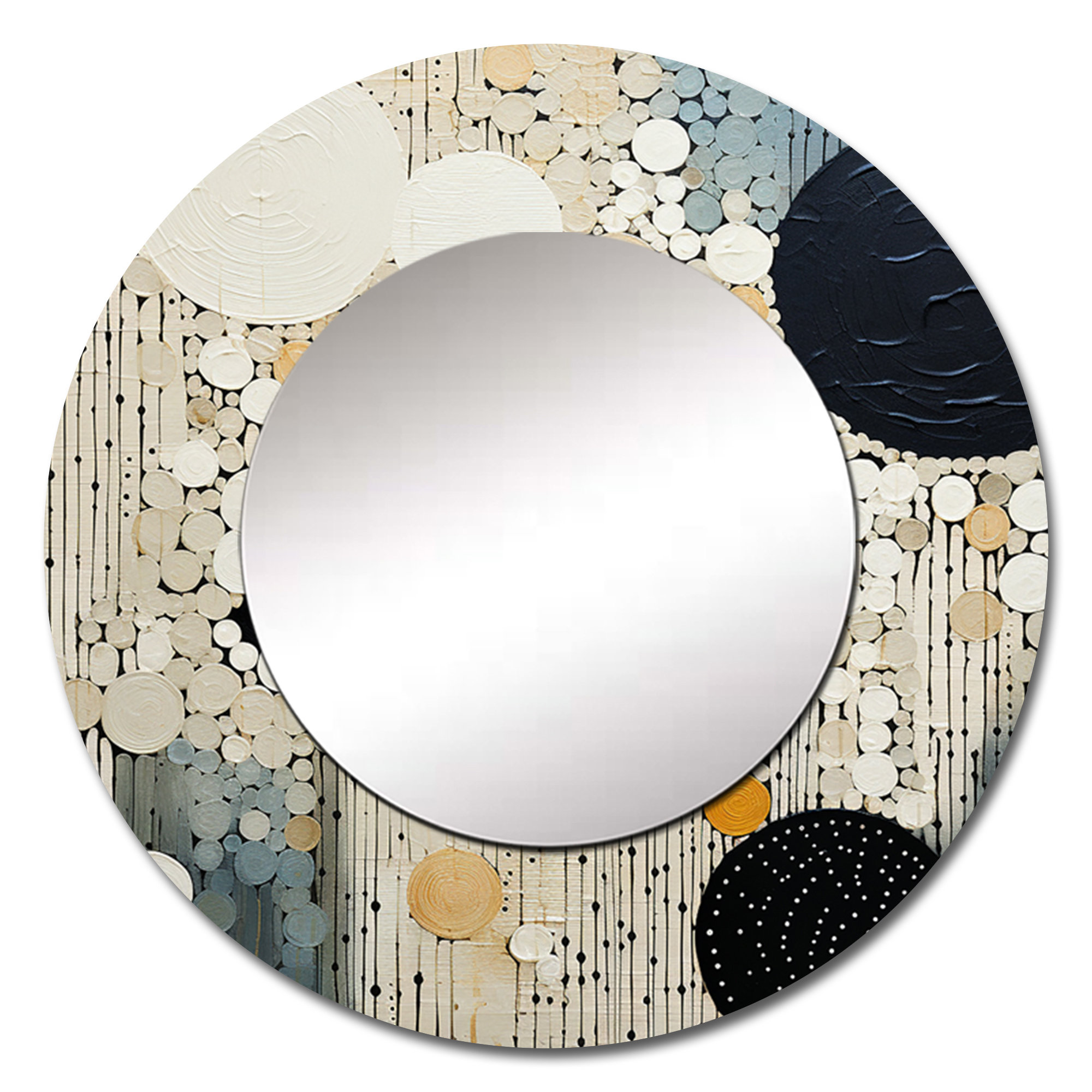 Design Art Monochrome Medley III - Abstract Collages Mirror, Modern ...