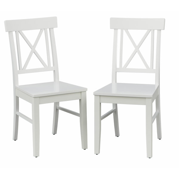 Gracie Oaks Aliee Solid Wood Cross Back Side Chair Dining Chair | Wayfair