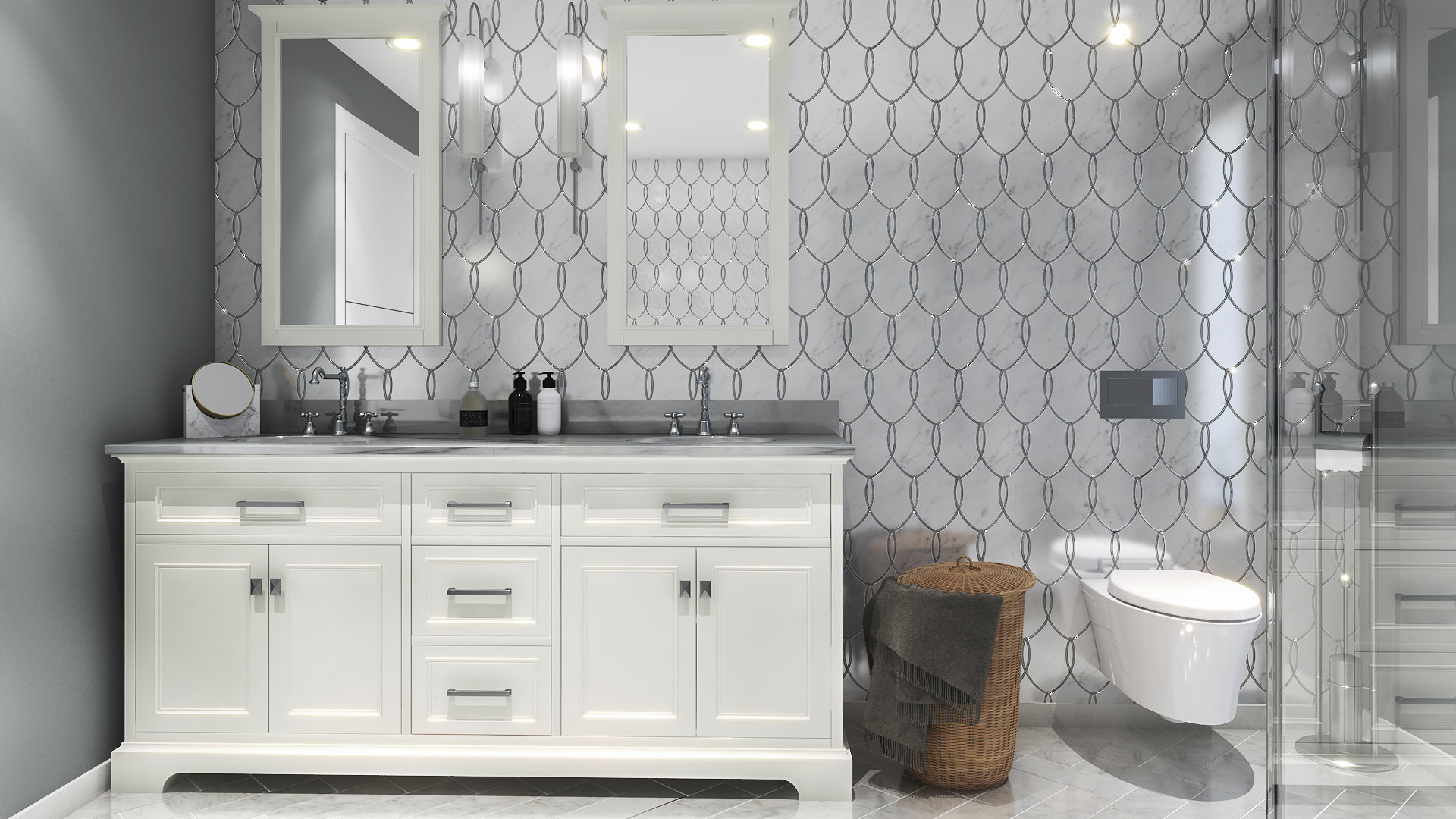 Seven Seas Collection 10.75" x 13" Marble Mosaic Wall & Floor Tile ...