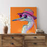 IDEA4WALL Bright Preppy Animals Bright Orange Heron Bird With Hat ...
