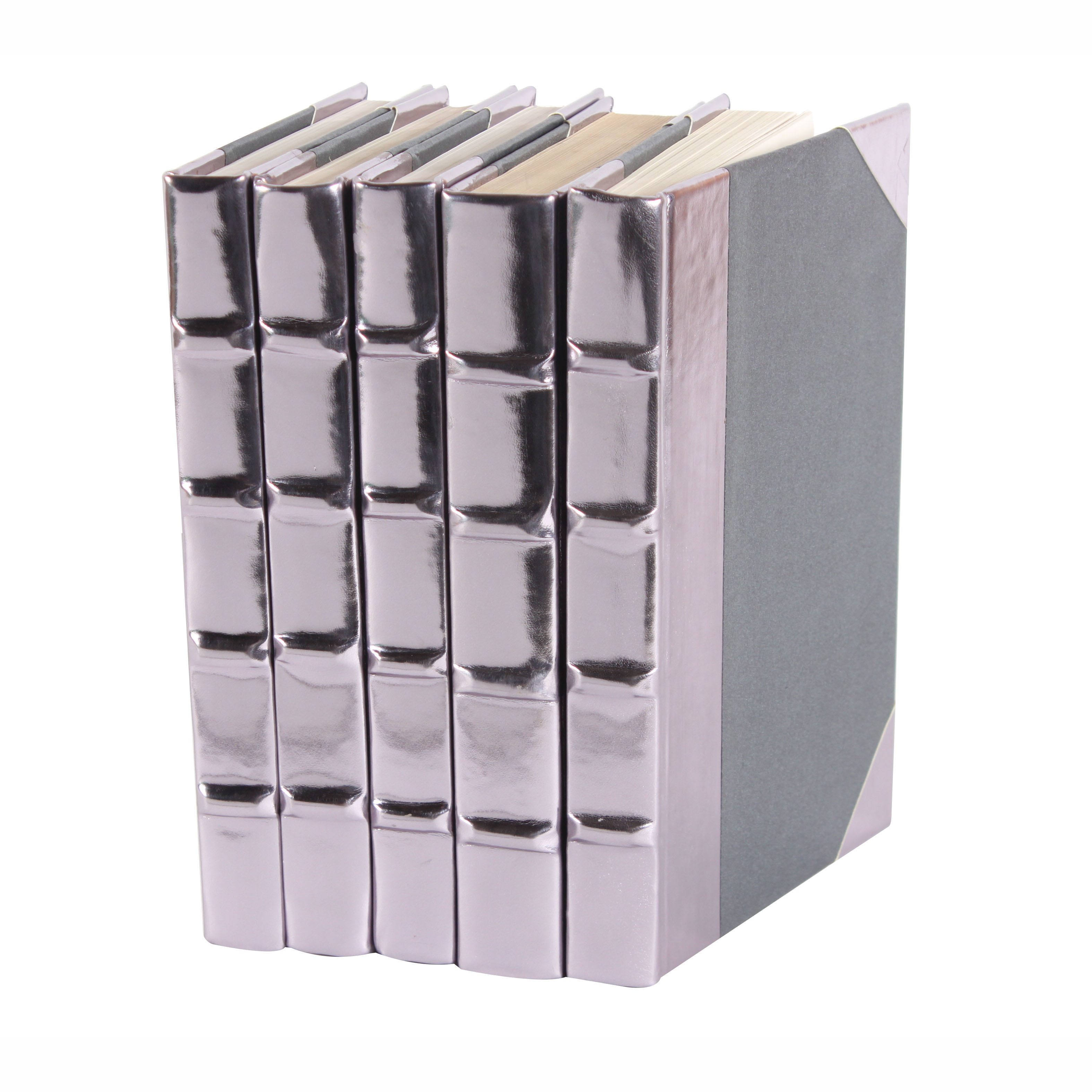 Leather Books Metallic Decorative Book | Wayfair