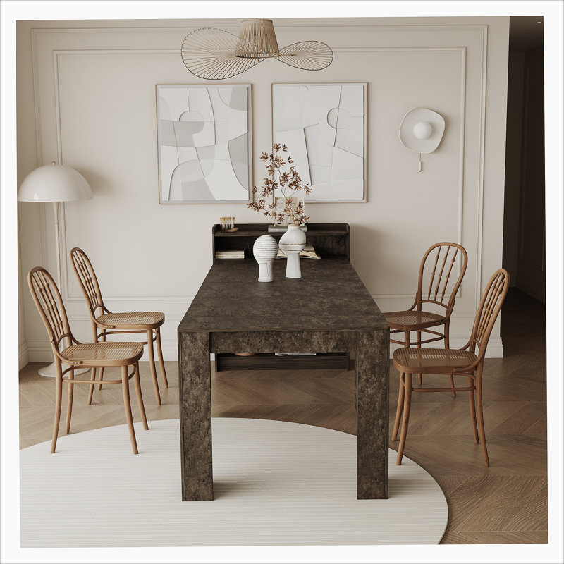 Ebern Designs Modern Extendable Dining Table with Storage | Wayfair
