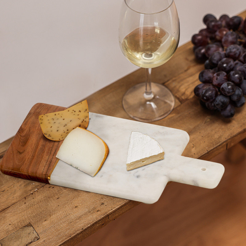 LuxeDesigns Marble Cheese Board Wood and Marble Cheese Board Perfect ...