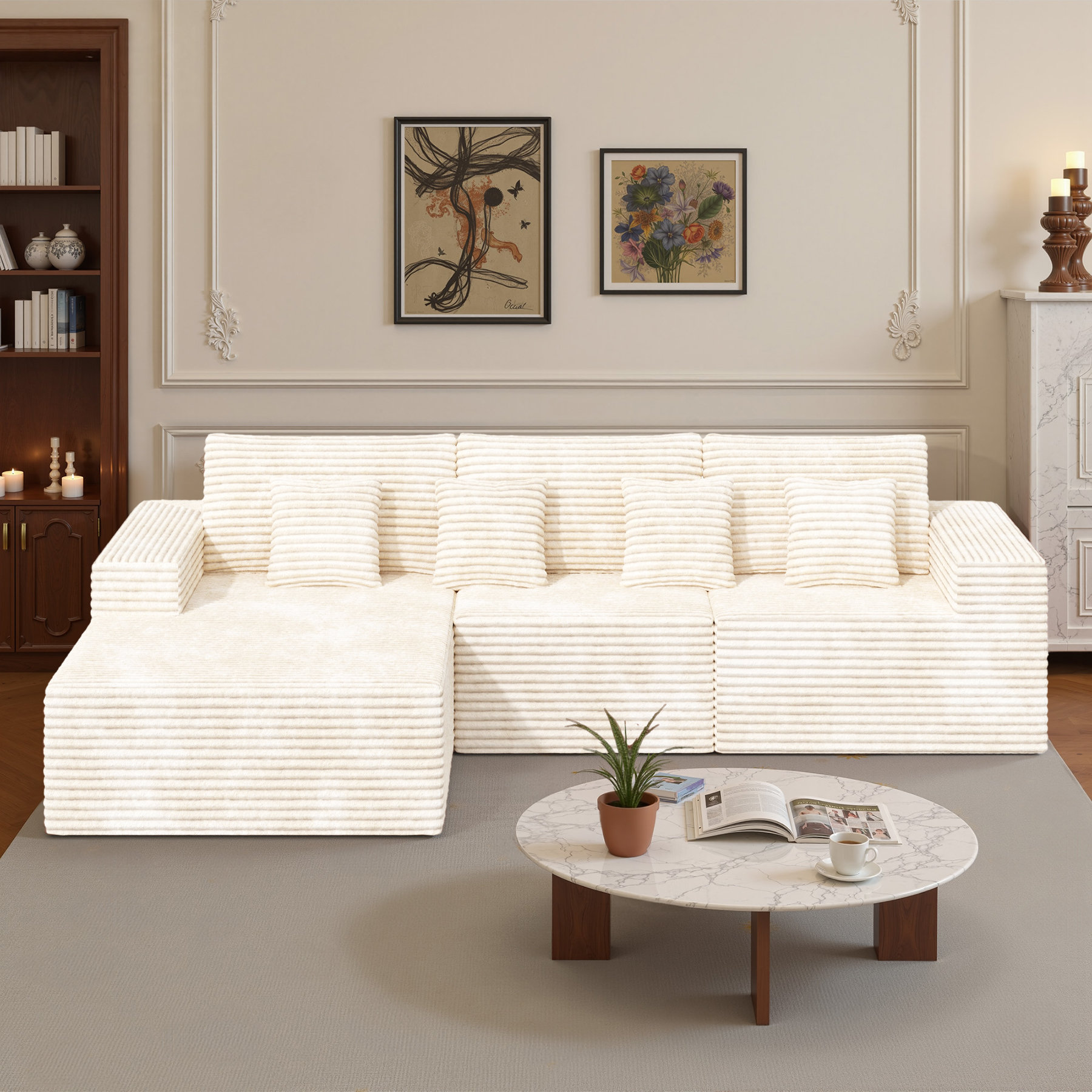 Ebern Designs 111‘’ Modular Sectional Cloud Couches With L Shaped ...