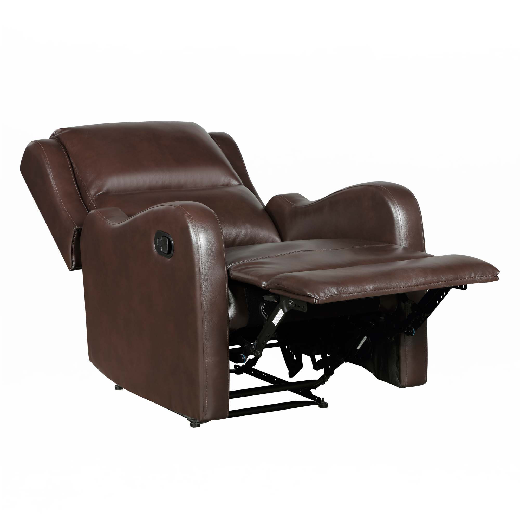 Latitude Run® Brown Reclining Chair 1Pc Comfort Seating Faux Leather ...
