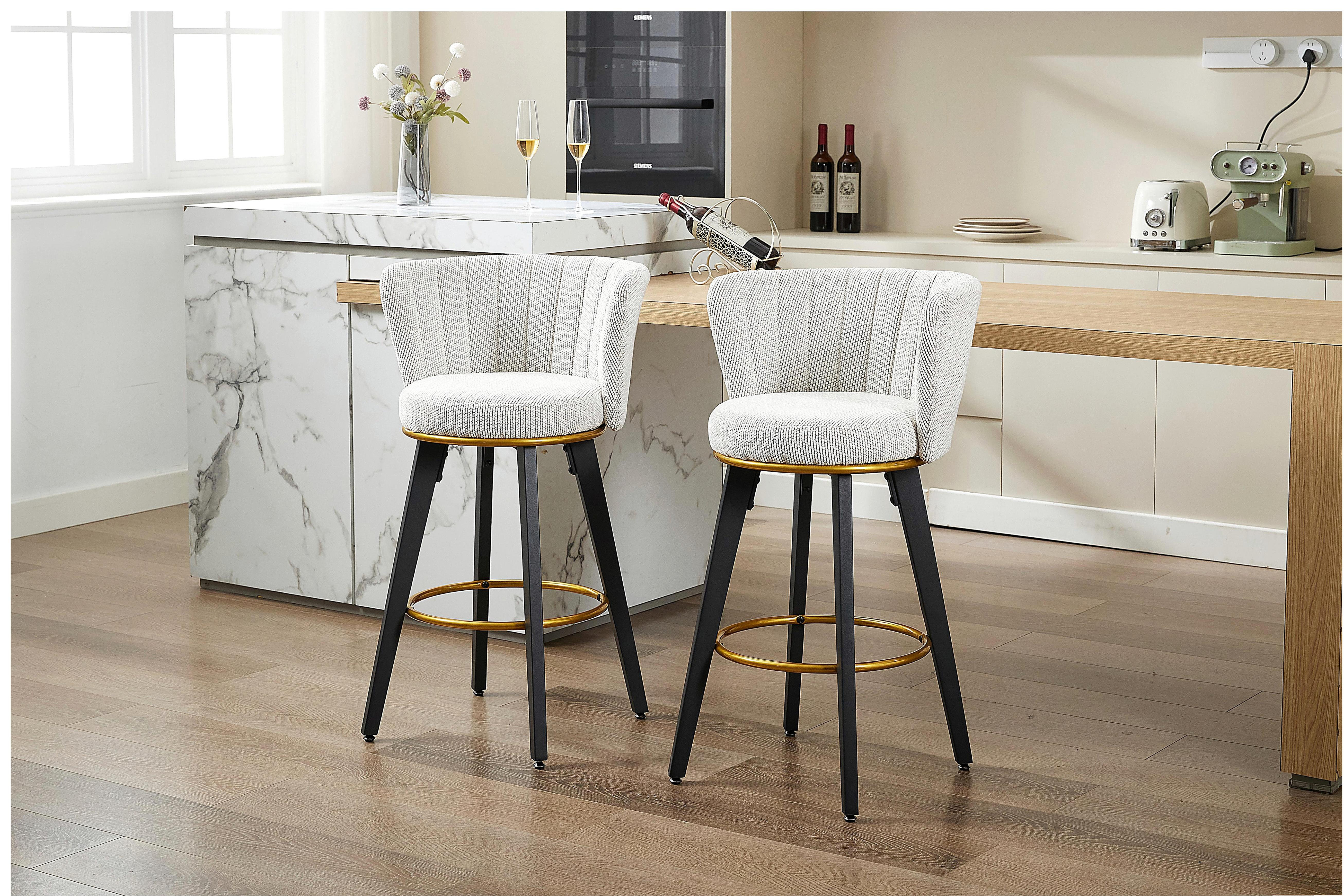 Latitude Run® Counter Height Bar Stools Set of 2, 360° Swivel ...