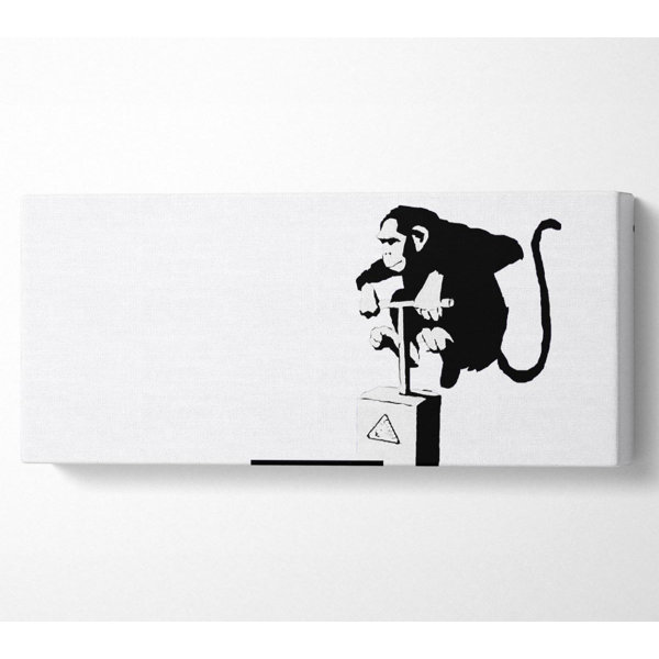 Rosalind Wheeler Monkey Detonator White - Wrapped Canvas Art Prints ...