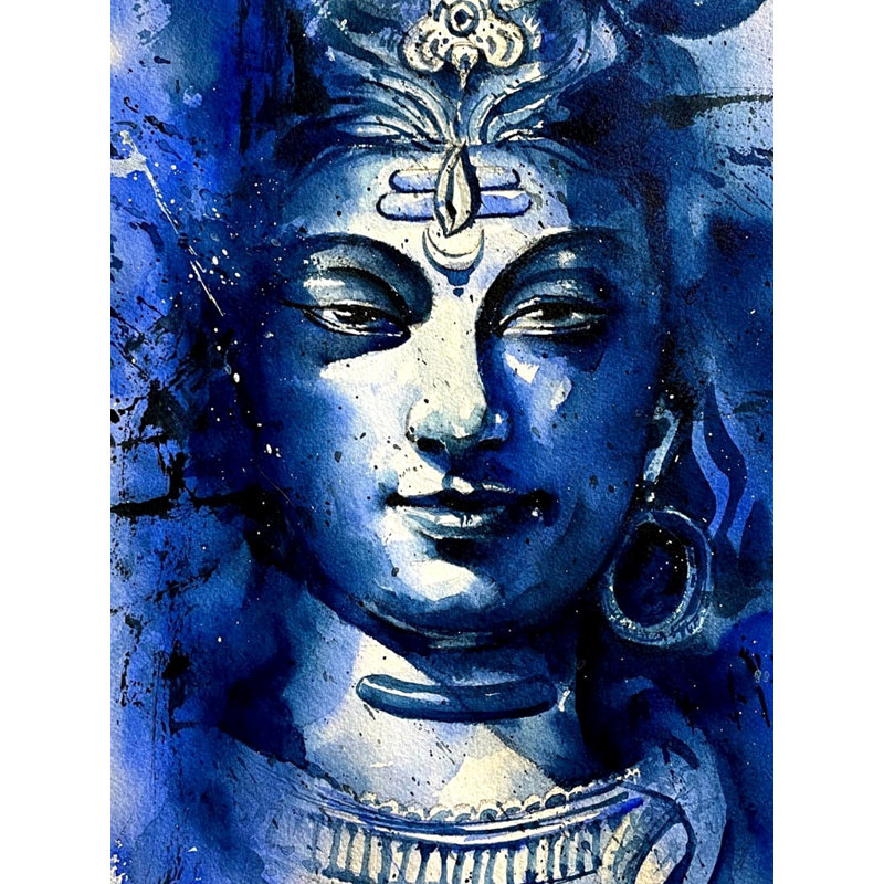 Exotic India Blue Portrait Of Lord Shiva | Water Color | Painting By ...