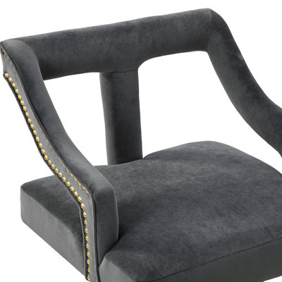 Rosdorf Park Emony Swivel Upholstered Adjustable Height Counter Stool ...