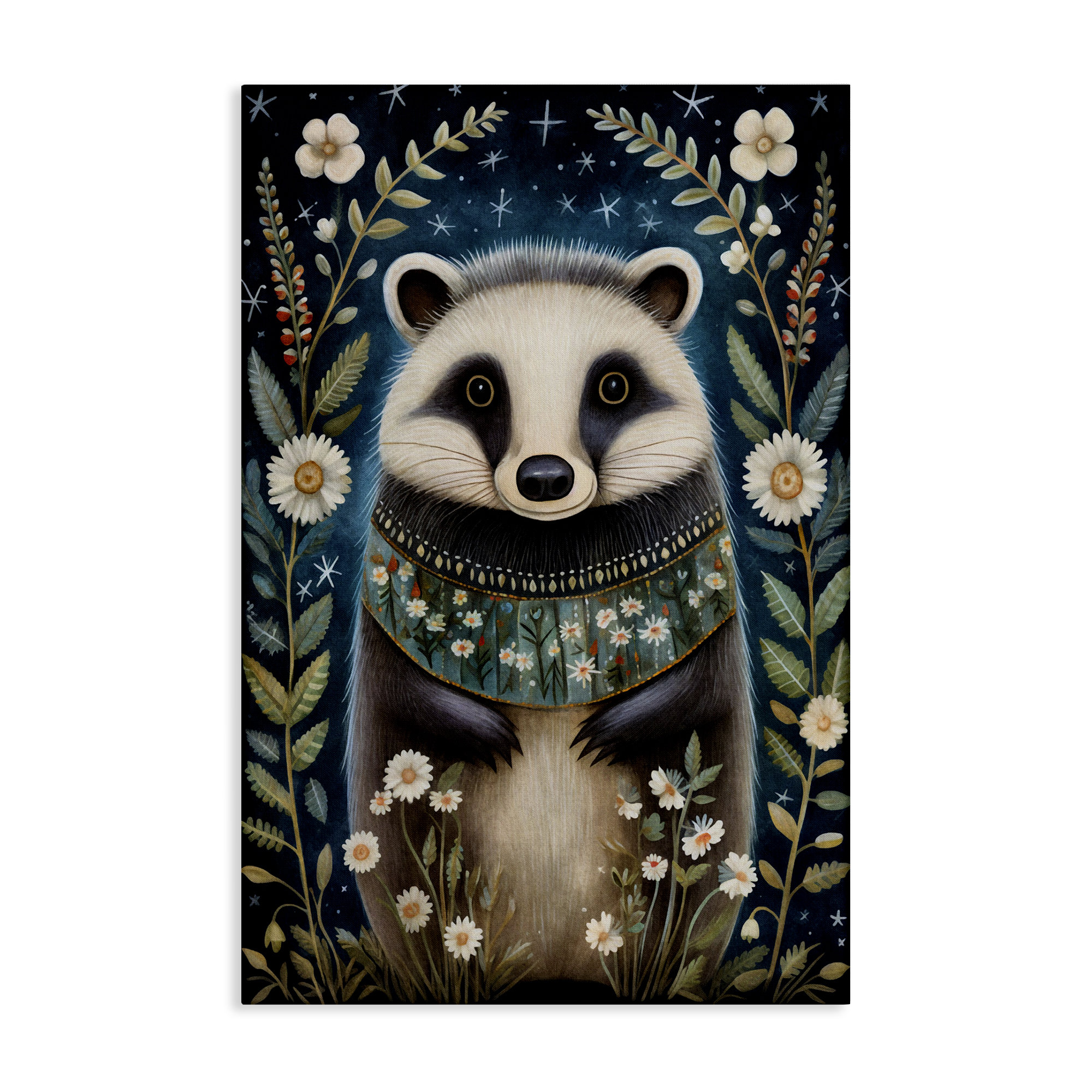 Bungalow Rose Woodland Pattern Badger Canvas Wall Art by The Dutch Lady ...