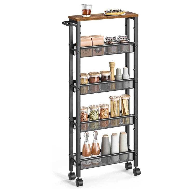 Passetas Slim Rolling Cart, 5-Tier Storage Cart, Narrow Cart With ...