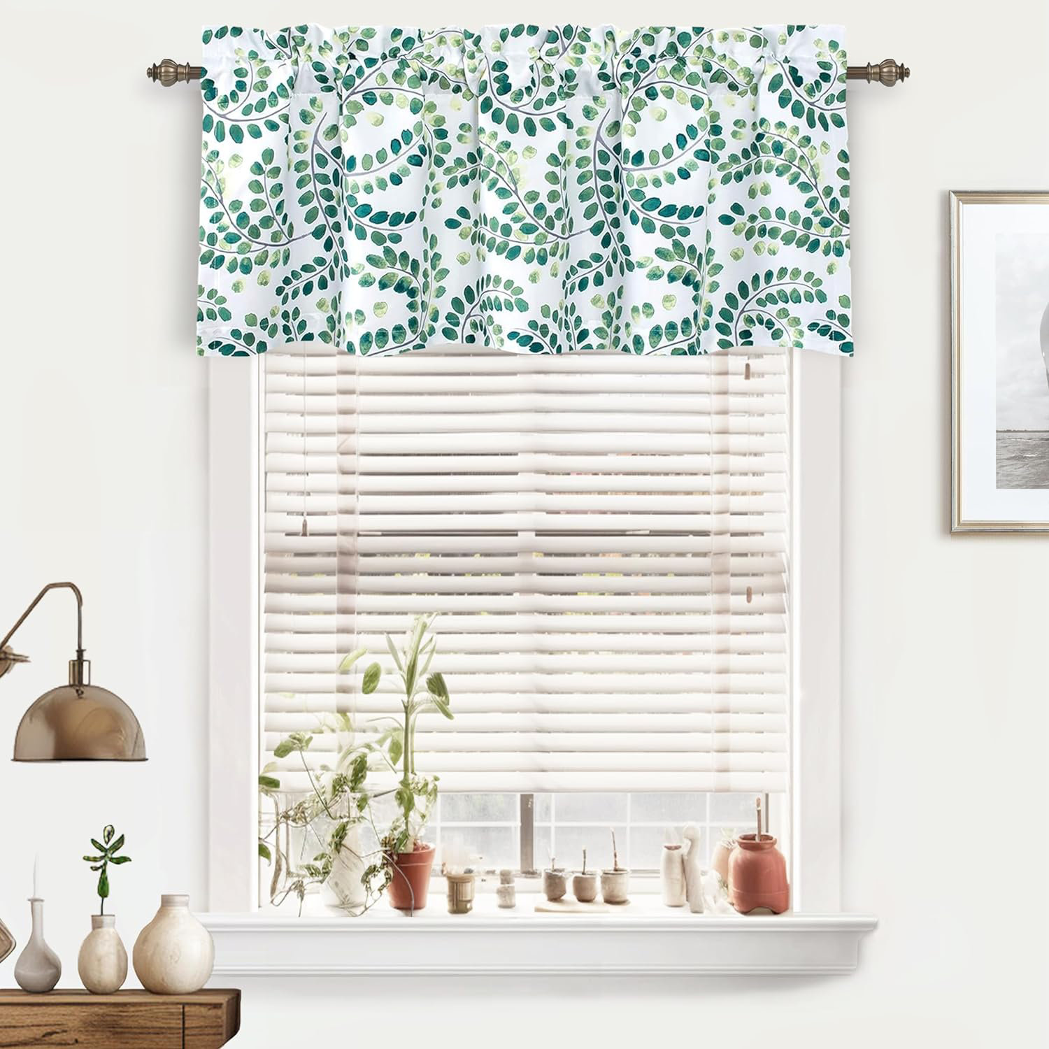 Gracie Oaks Butner Floral Tailored Kitchen Valance Window Valance in ...
