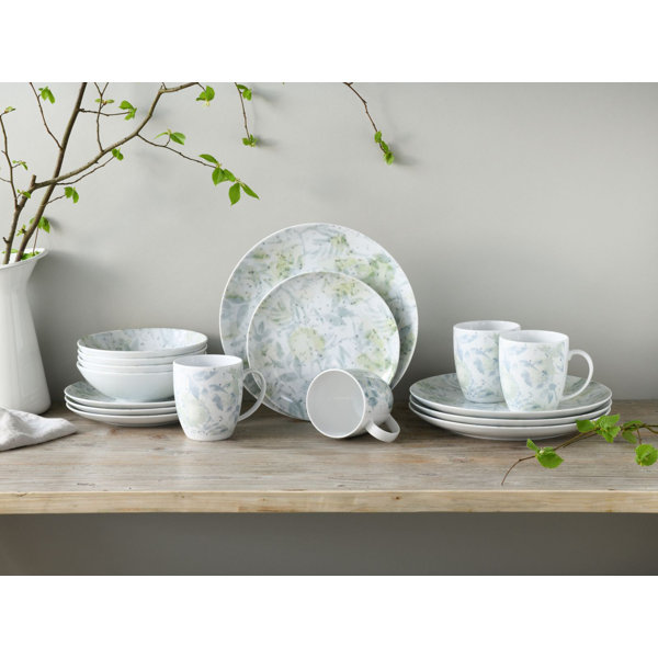 Creatable Tropical - Serie Home 16 Piece Porcelain China Dinnerware Set ...