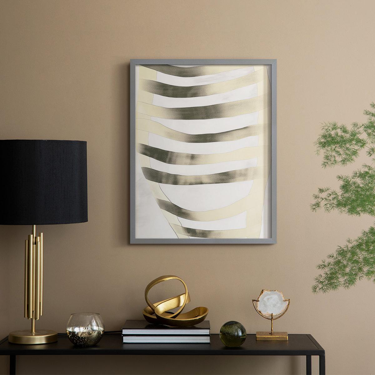 Wrought Studio™ Abstract CCCXC Framed Print - Ready To Hang - Made in ...