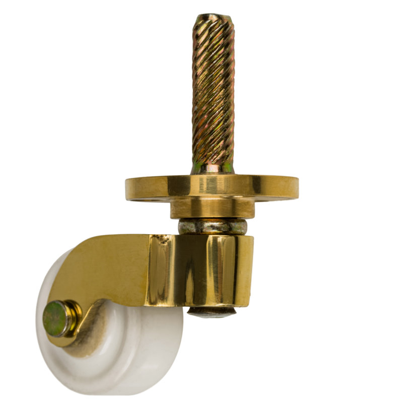 UNIQANTIQ HARDWARE SUPPLY Solid Brass Furniture Caster with Porcelain ...