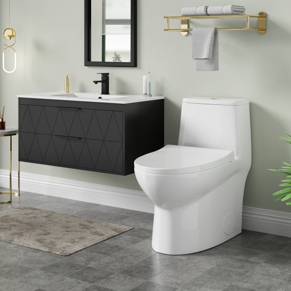 ECLIFE 36" Wall Mount Bathroom Vanity Set With Ceramic Sink Top + One ...