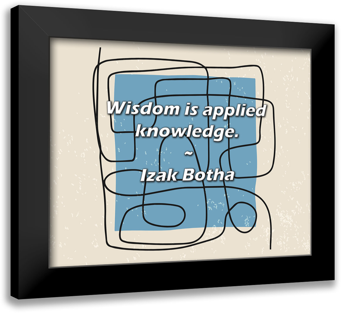 Ivy Bronx Izak Botha Quote: Wisdom is applied knowledge. | Wayfair