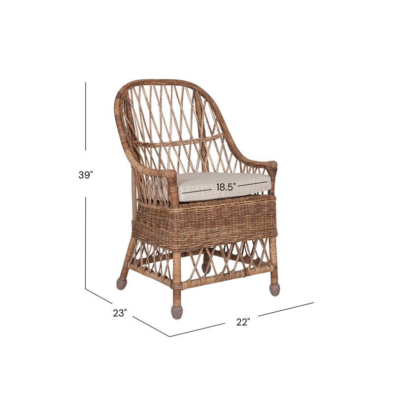 Sand & Stable™ Bruton Cross Back Arm Chair in Brown & Reviews | Wayfair