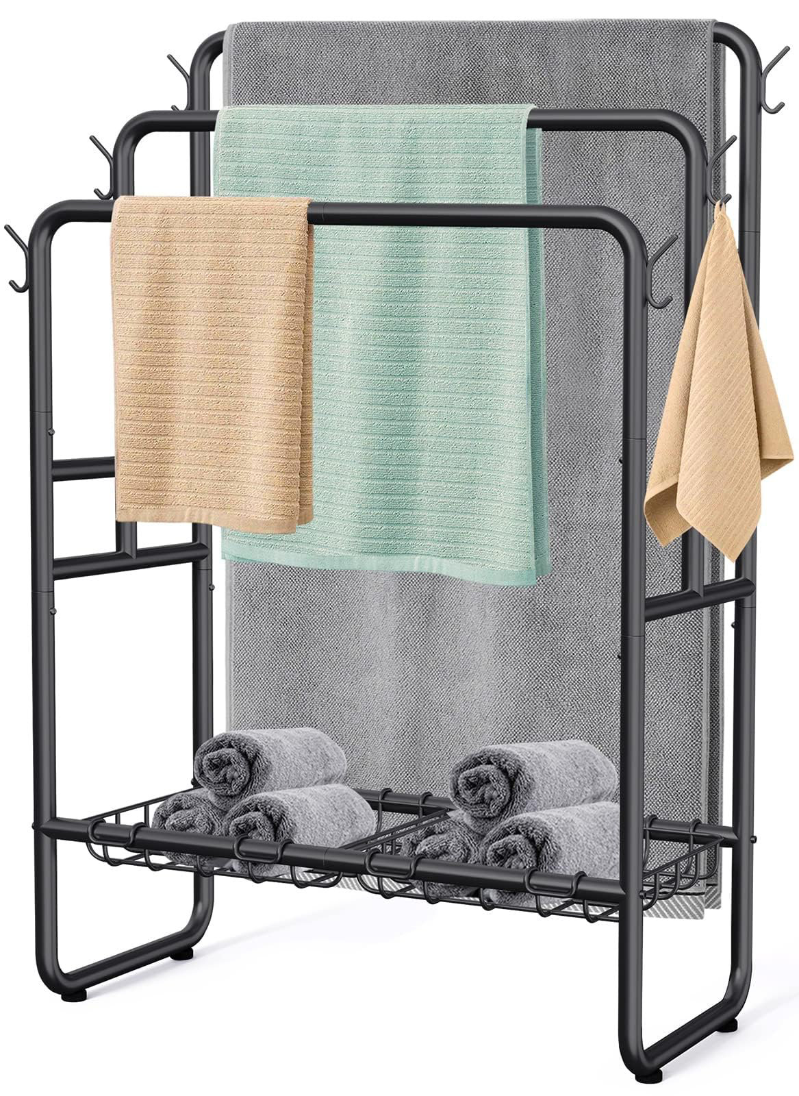 WILLIAMS HARDWARE INCORPORATED 40" Tall Standing Towel Racks, 3 Tier ...