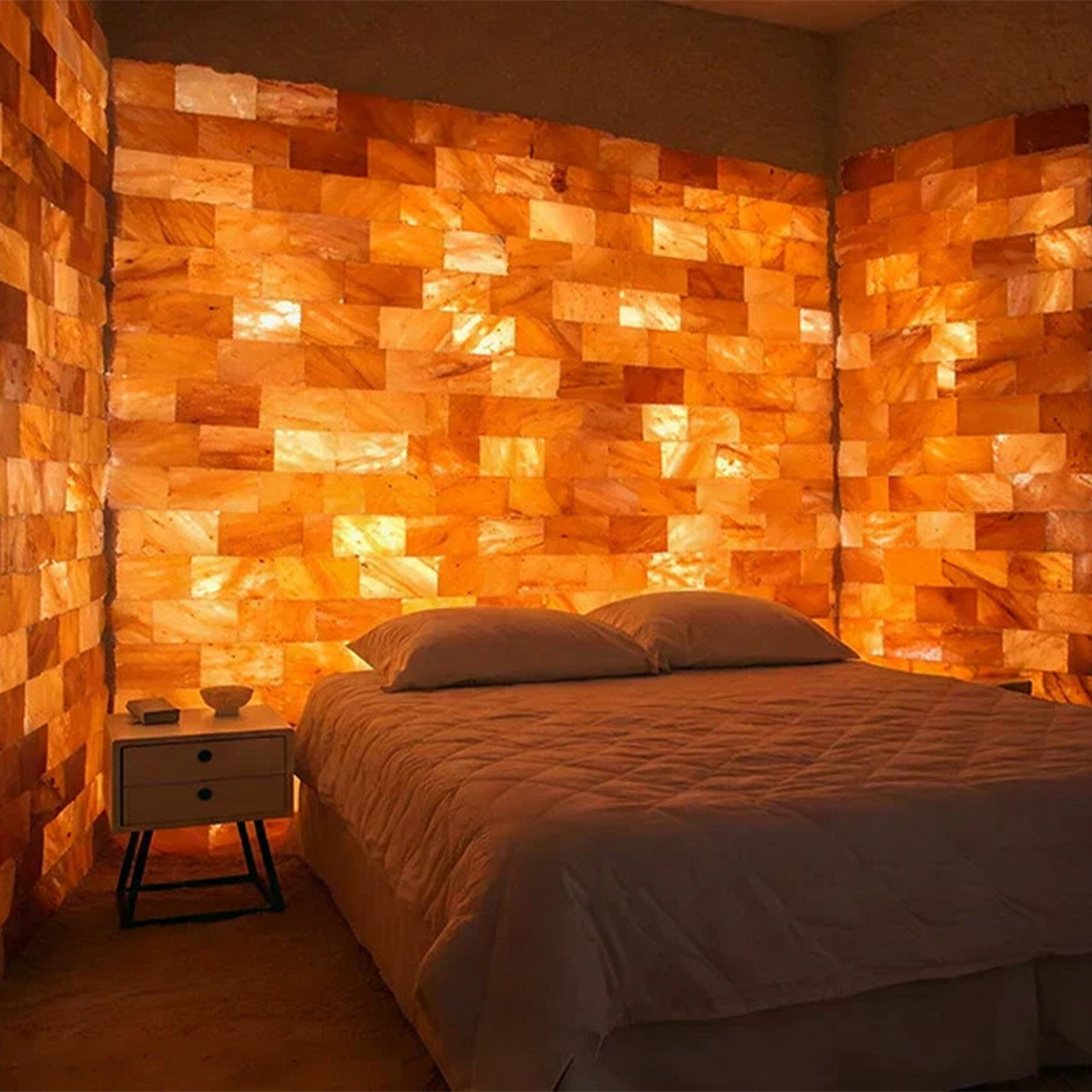Salt Bricks Wall LLC Salt Bricks – 8" X 4" X 1" Natural Salt Tiles For ...