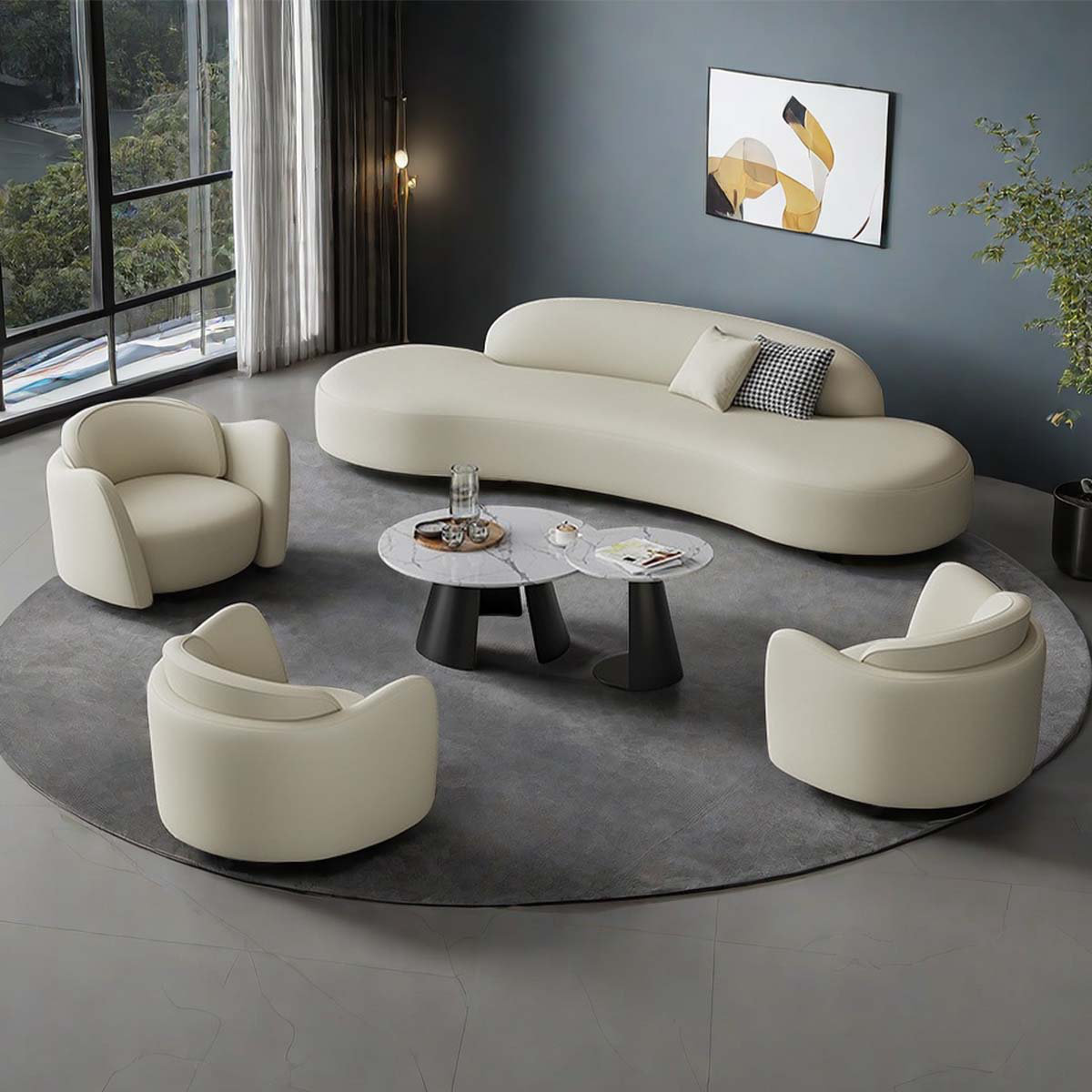 Orren Ellis Tabbatha 5 - Piece Faux Leather Living Room Set | Wayfair
