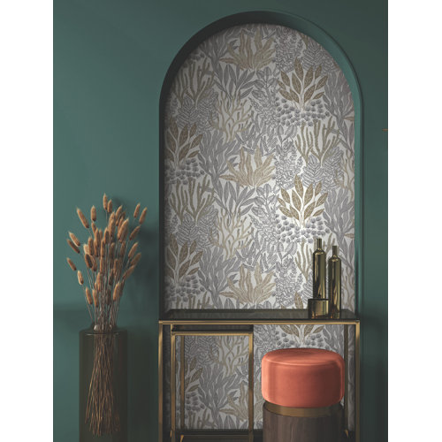 York Wallcoverings Coral Leaves Floral Roll | Wayfair