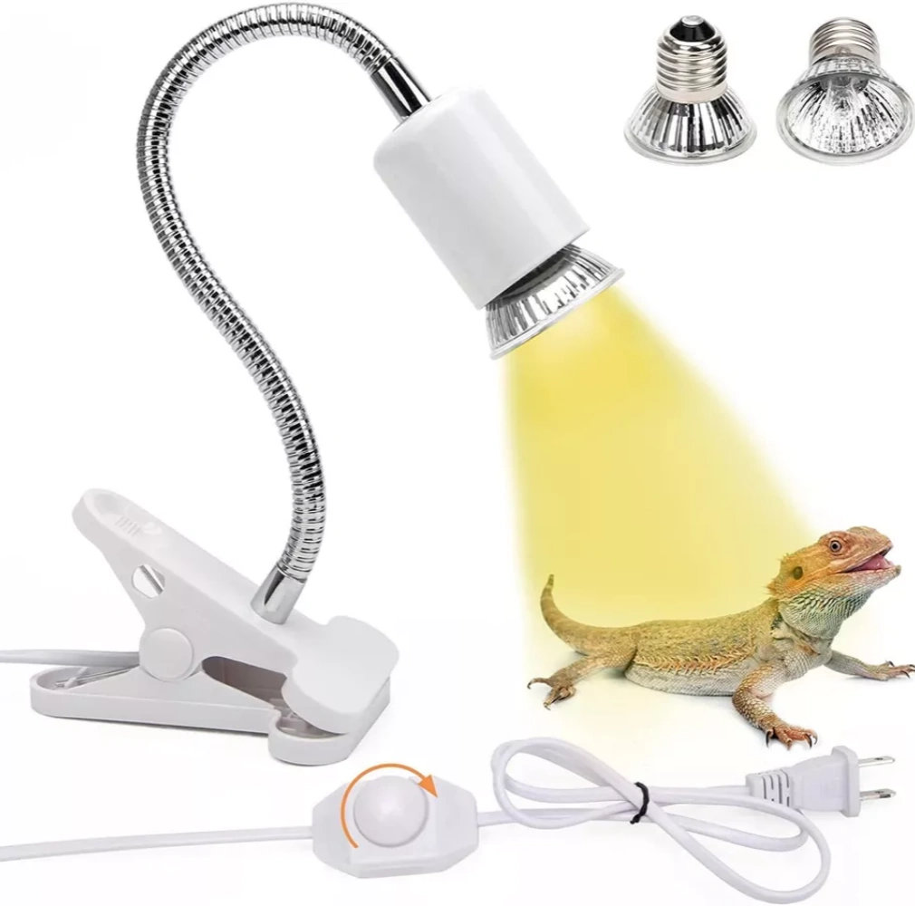 Arlmont & Co. Reptile Heat Lamp Turtle Lizard 2 Bulb Adjustable Basking ...