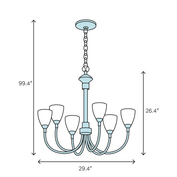 Trule Moffett 6 - Light Shaded Classic / Traditional Chandelier | Wayfair