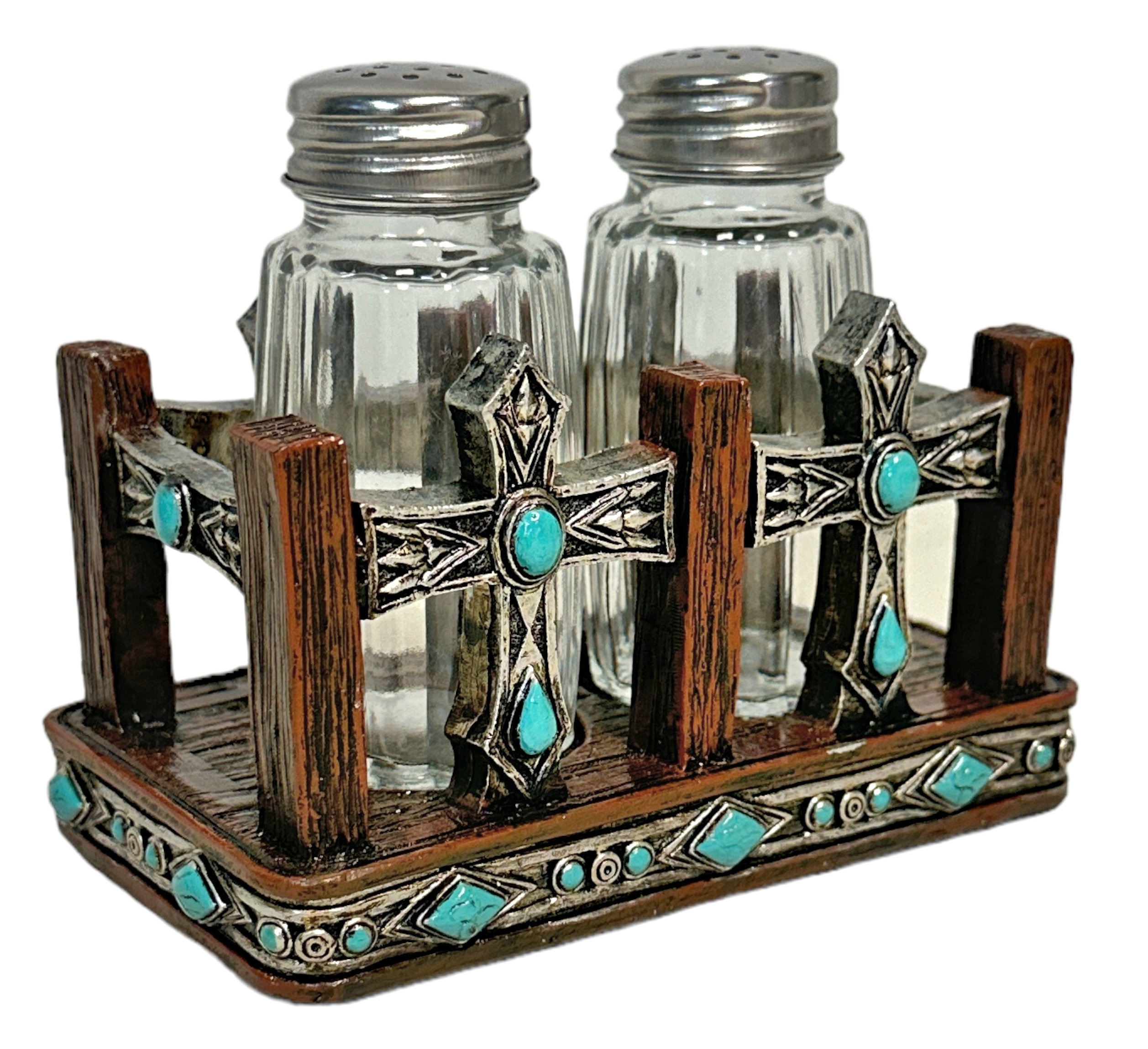 De Leon Collections Polyresin Turquoise Dot Stones with Metal Concho ...