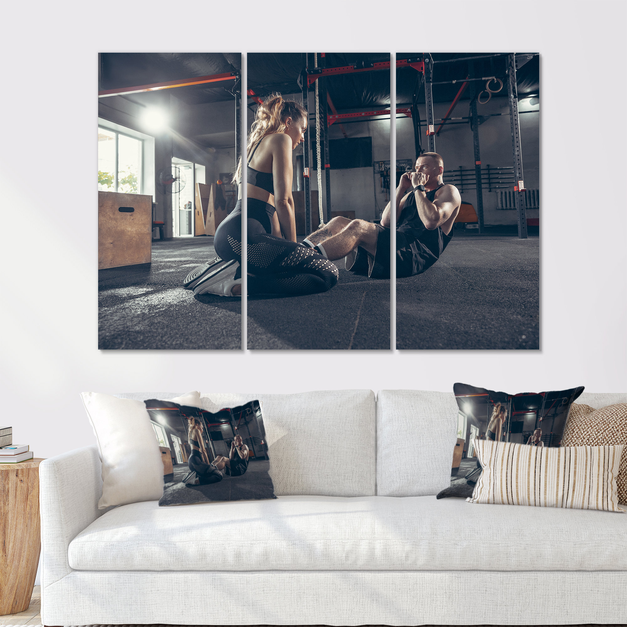 George Oliver Couple Training I - Aerobic & Bodybuilding Wall Decor Set ...