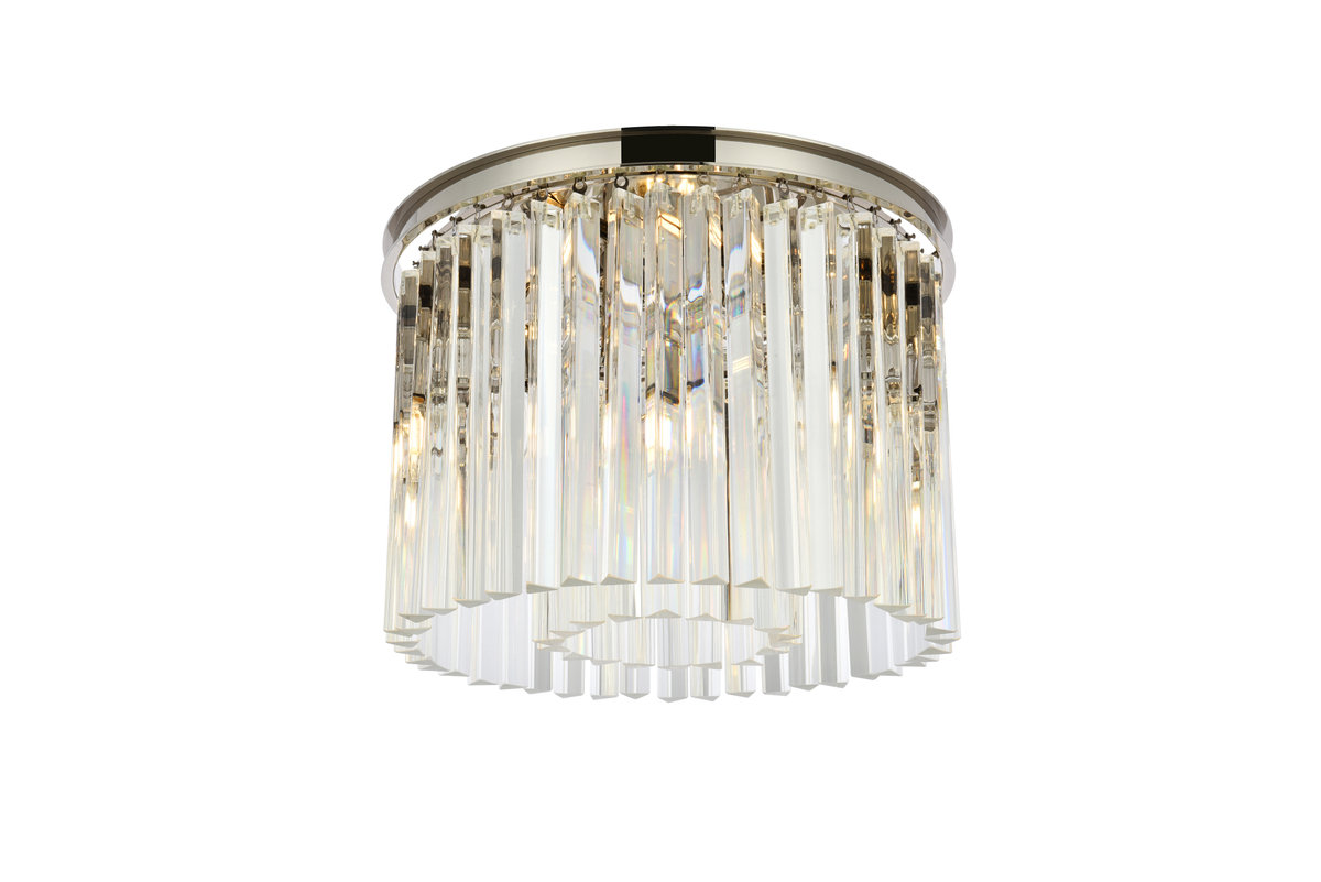 Everly Quinn Sydney 6 Light Filey Silver Shade Royal Cut Crystal | Wayfair