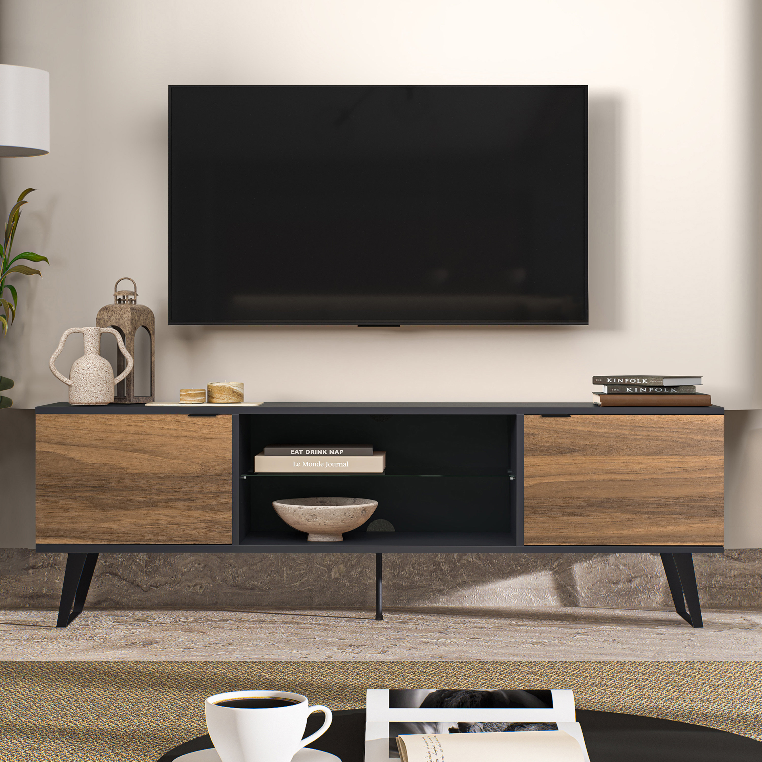 George Oliver Kaamilya 71'' TV Stand for TVs up to 80" "& Reviews ...