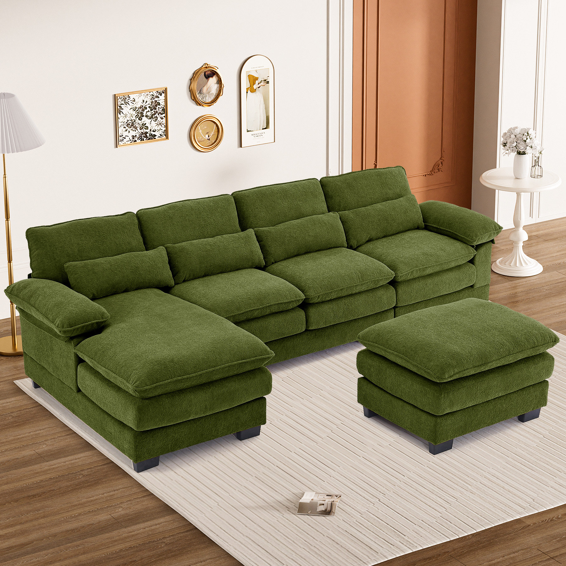 Latitude Run® Jaila 4 - Piece Sectional Sofa Couch with Chaise and ...