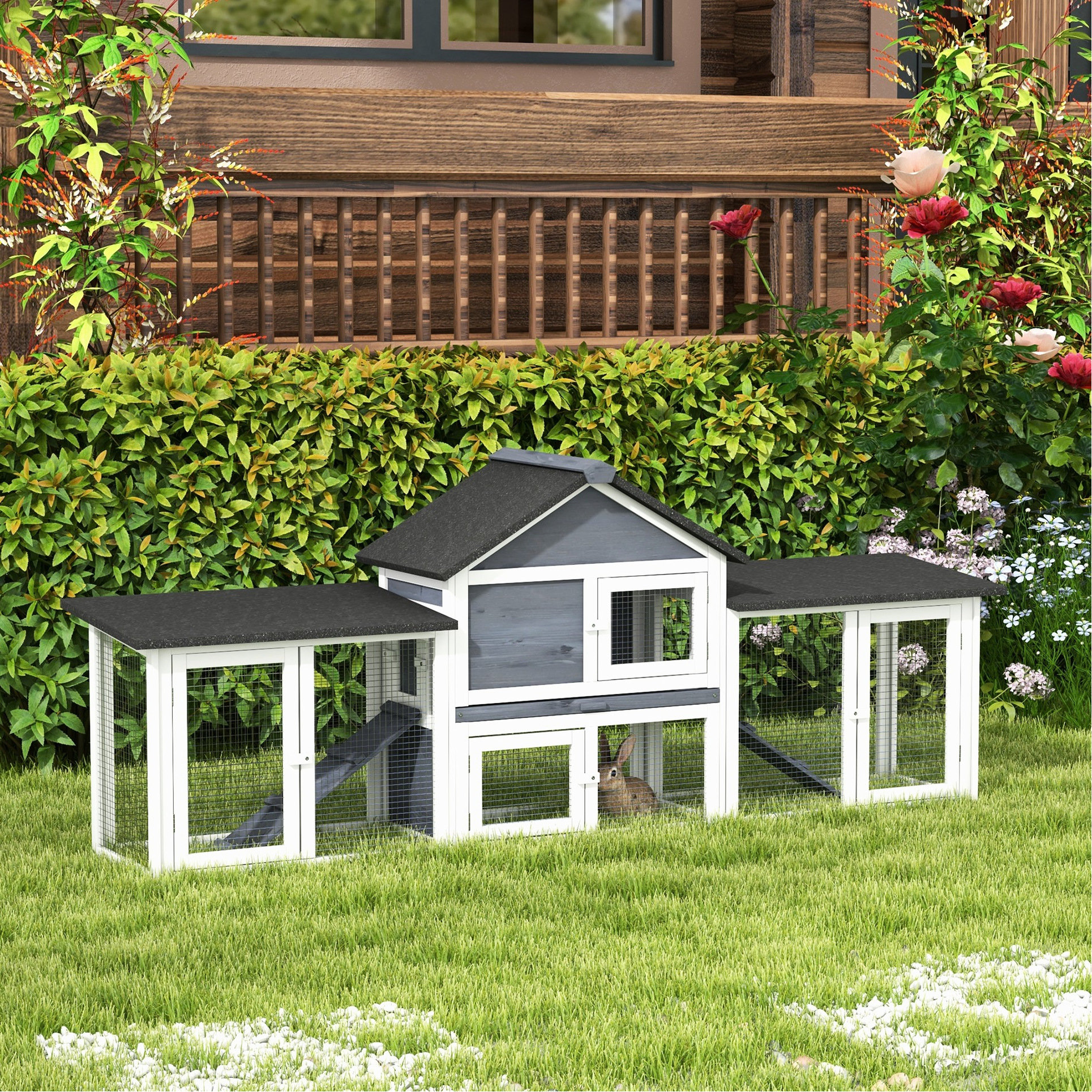 Tucker Murphy Pet™ Large Outdoor Rabbit Lodge - Solid, With Hut And ...