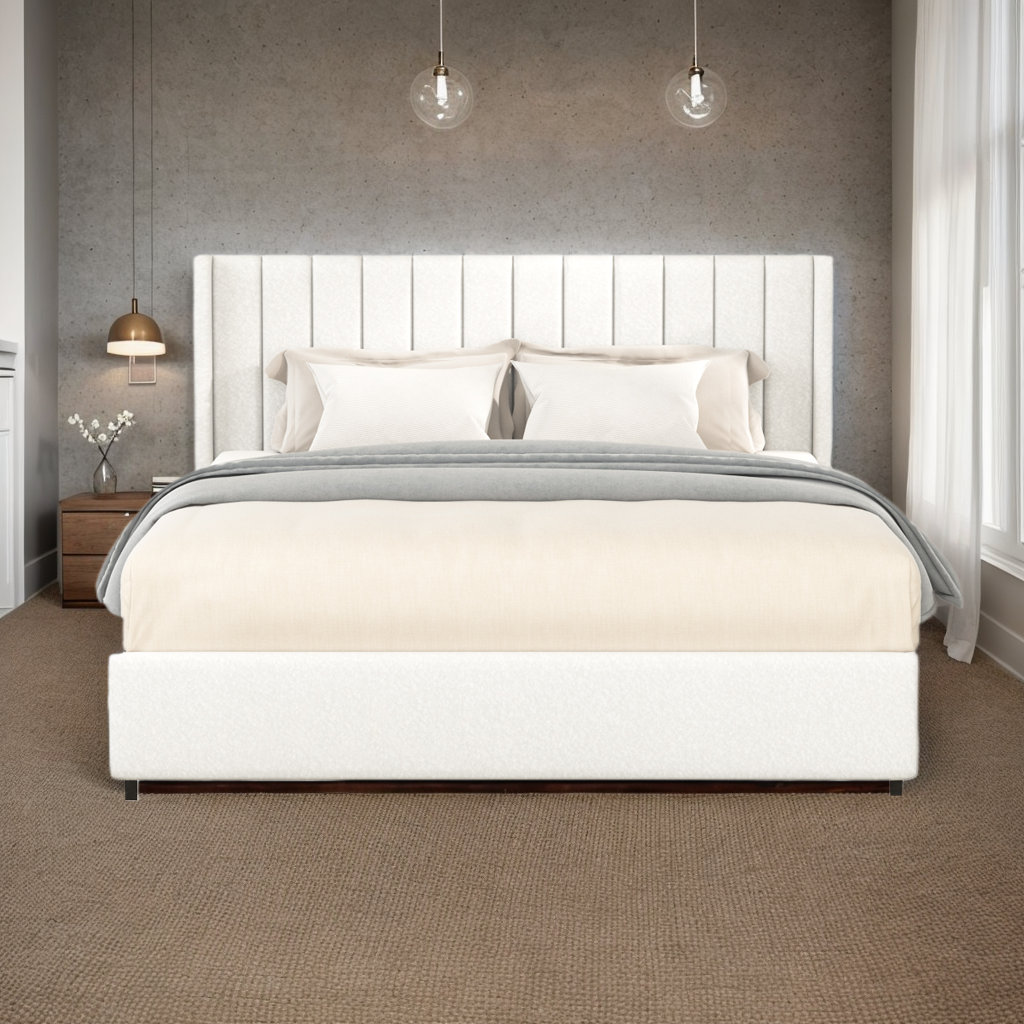 Latitude Run® Nithsdale Upholstered Metal Wingback Storage Bed | Wayfair