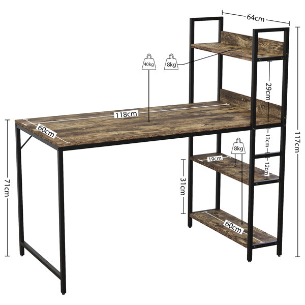 Borough Wharf Yaraghi 120cm W Rectangle Computer Desk & Reviews ...