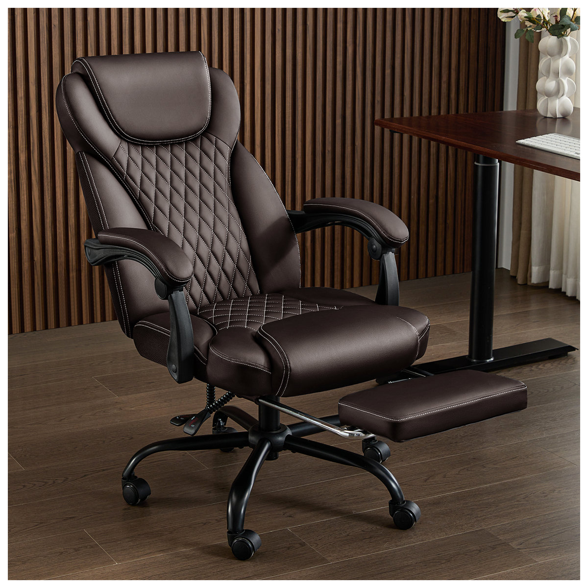 Latitude Run® Big And Tall Office Chair With Foot Rest Ergonomic Office ...