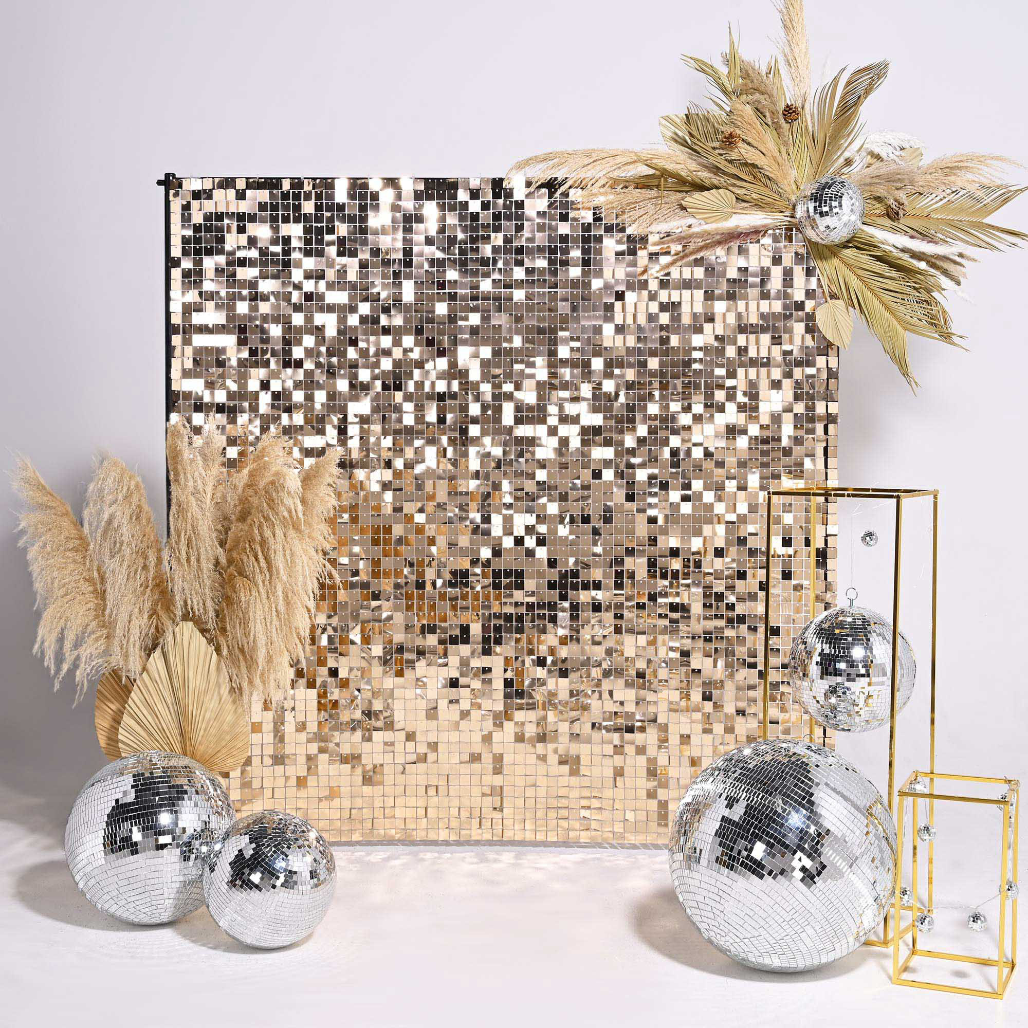 gold sequin backdrop panels
