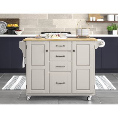 Red Barrel Studio® Littrell Solid Wood Kitchen Island & Reviews | Wayfair