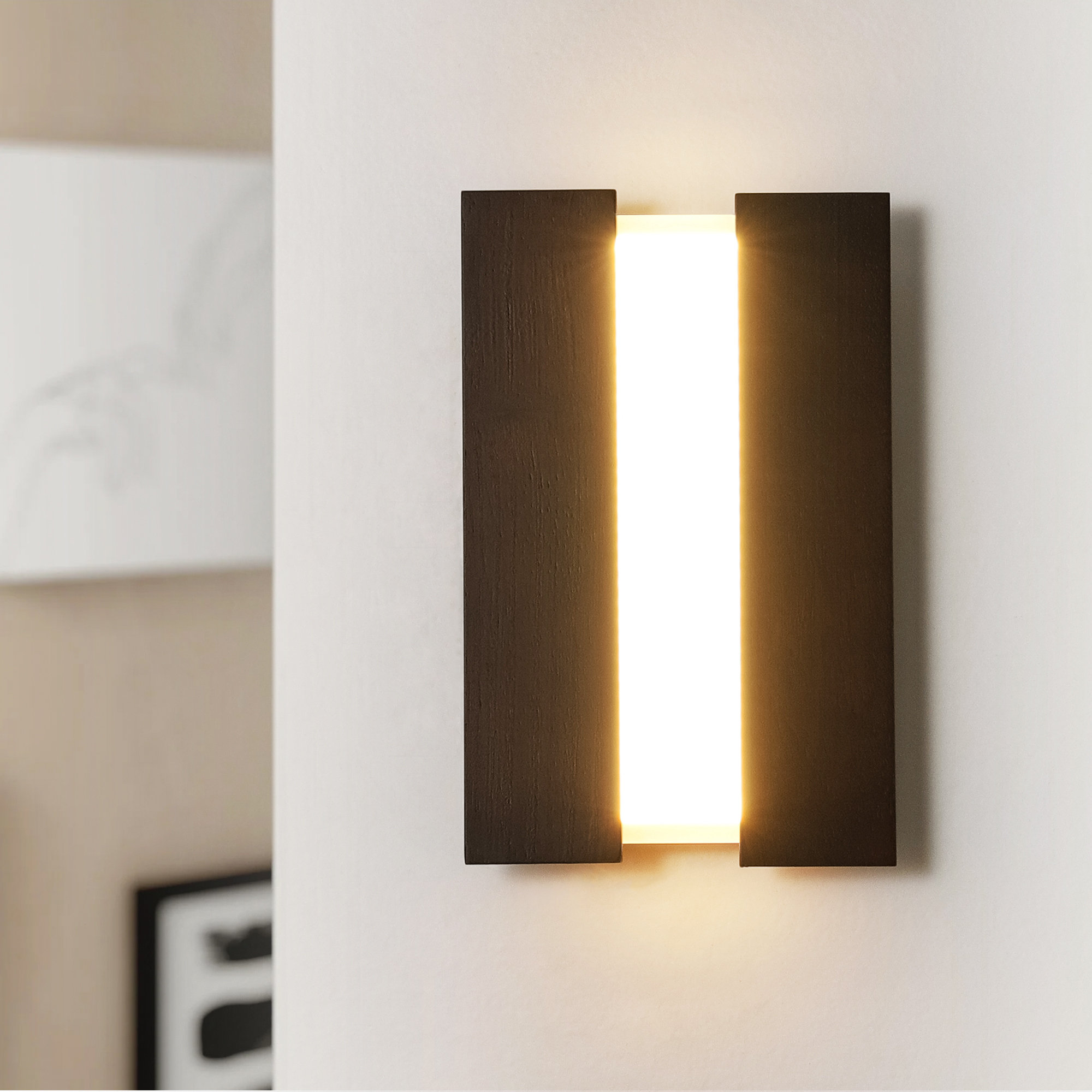 Ophelia & Co. 1 - Light Modern Farmhouse Rectangular Wood LED Wall ...