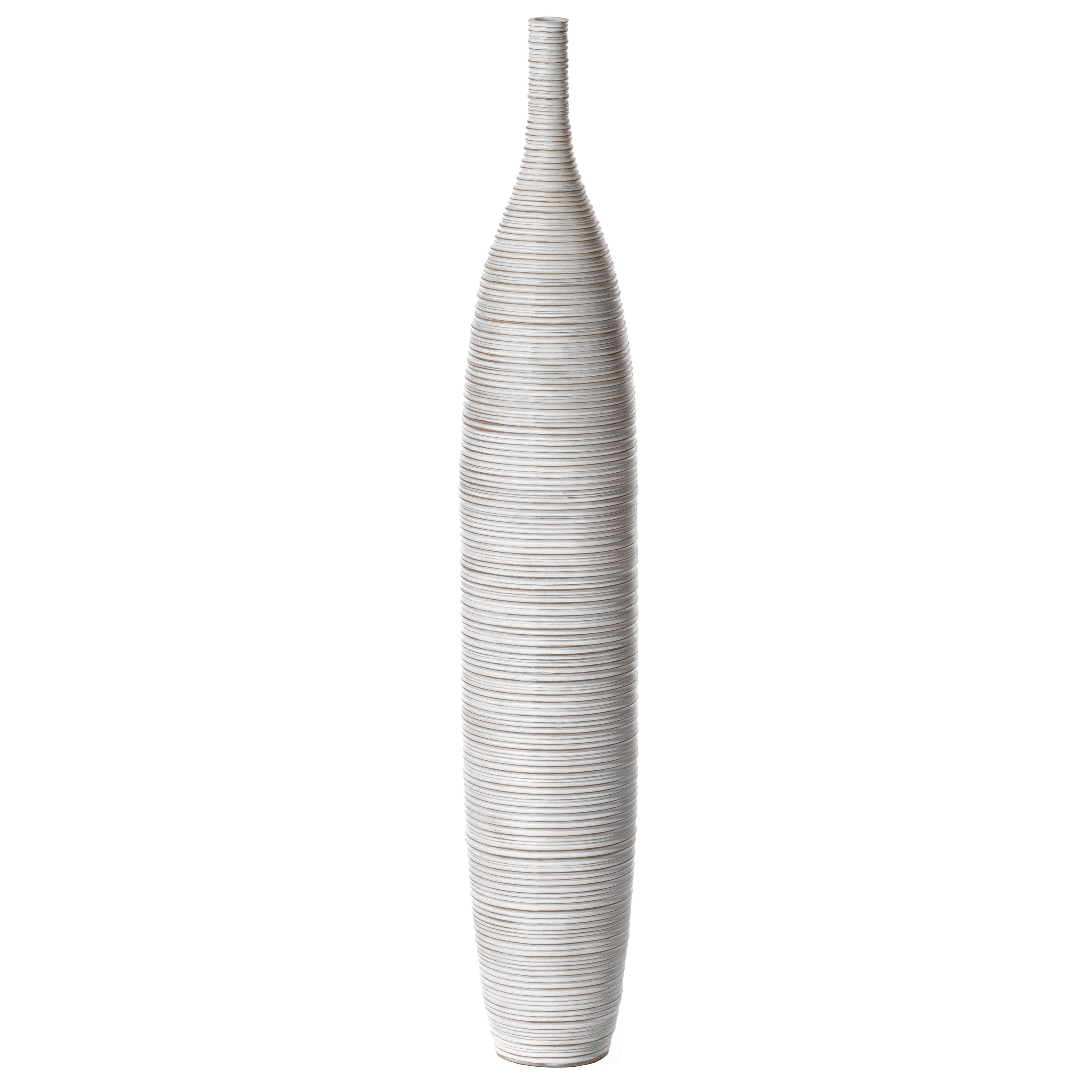 Ebern Designs Roddney White Tall Floor Vase, Modern Home Decoration ...