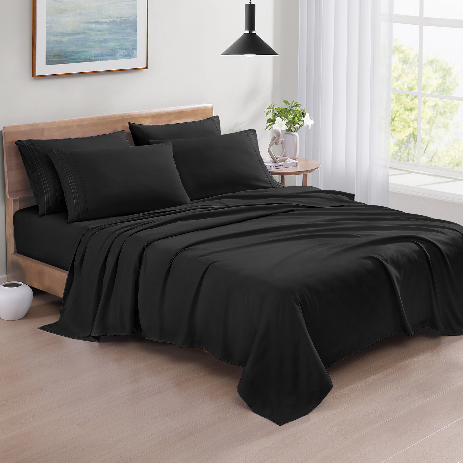 ofwaterstroll Soft Microfiber Embroidery Textured Quick Dry Sheet 6 ...