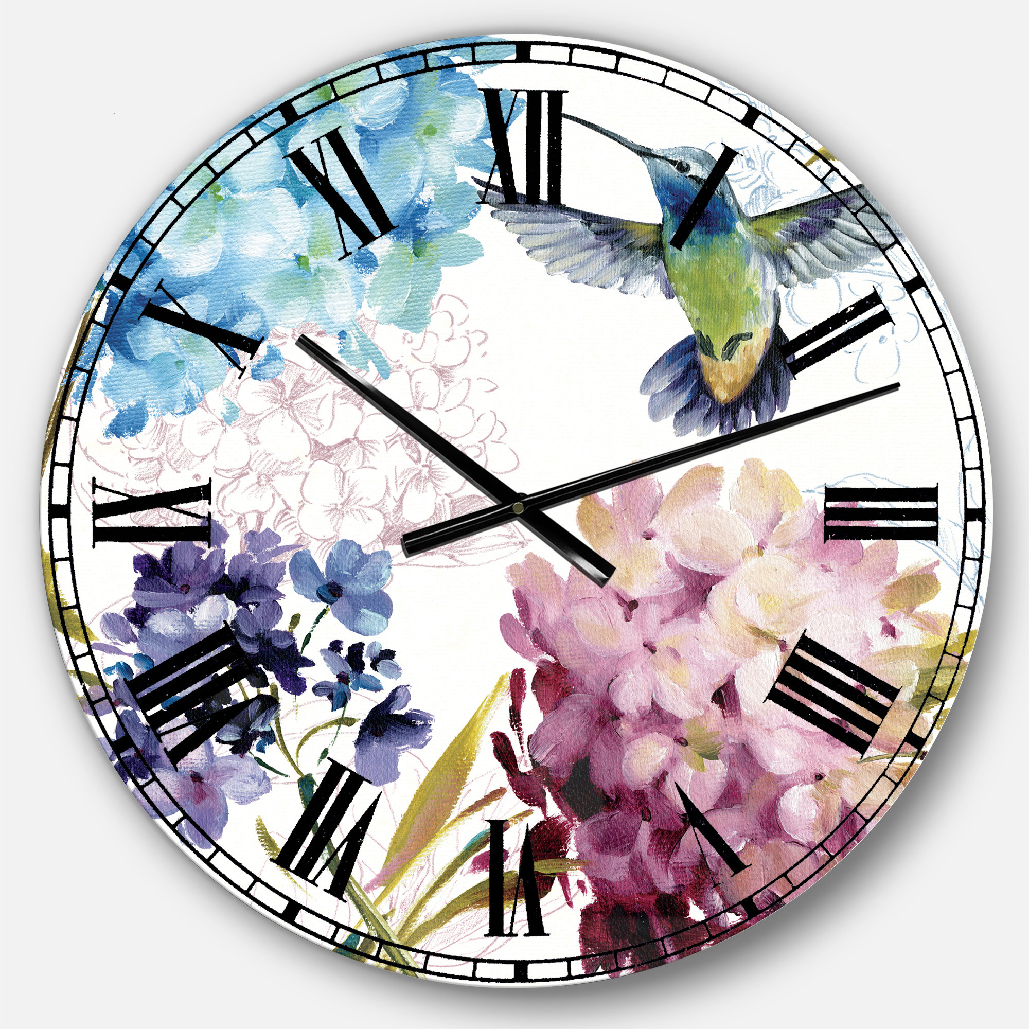 The Twillery Co.® Humming bird Blue Cottage Flower - Farmhouse Wall ...